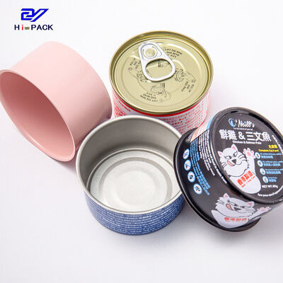 Easy Open Lid Beef Can 100g 150g Round Tin Canister D65*27mm Size